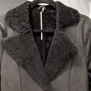 Max Studio | Jackets & Coats | Max Studio Designer Shearling Black Coat ...